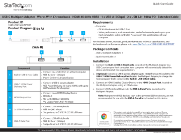 StarTech 104B USB-C Multiport Adapter User Guide | Manualzz