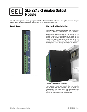 SELINC SEL-2245-3 DC Analog Output Module Instructions | Manualzz