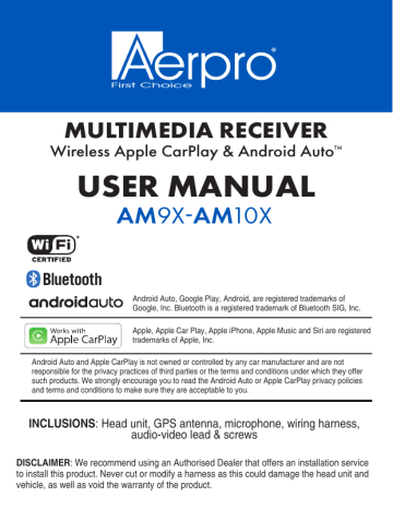Aerpro AM9X Multimedia Receiver User Manual | Manualzz