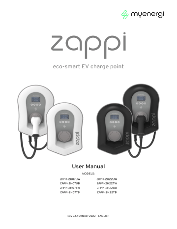Myenergi zappi 2H07UW Smart EV Charger User Manual | Manualzz