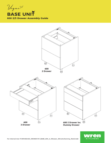Wren Kitchens Base Unit 600 2/3 Drawer Assembly Guide Assembly Guide ...