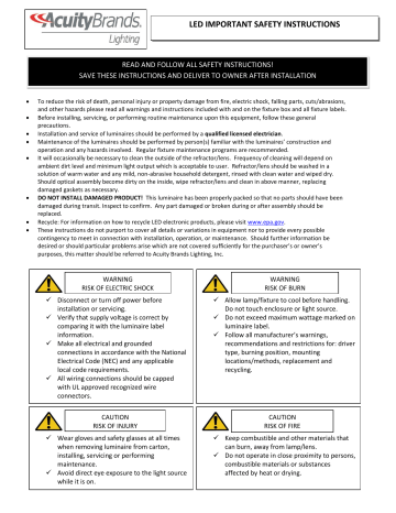 Holophane PTE3 & PTUE3 Lanterns Installation Instructions | Manualzz