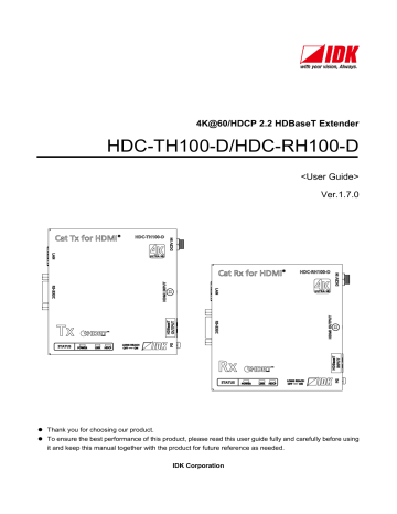 Idk HDC-TH100-D User's guide | Manualzz
