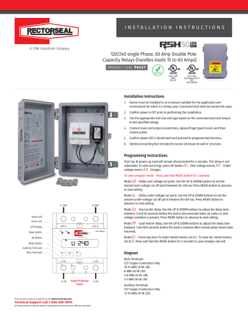 RectorSeal RSH-50 VRM KIT Installation Instructions | Manualzz