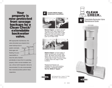RectorSeal Clean Check Extendable Backwater Valve Instructions | Manualzz