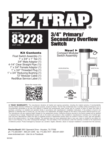 RectorSeal EZ Trap 220 series Installation Instructions | Manualzz