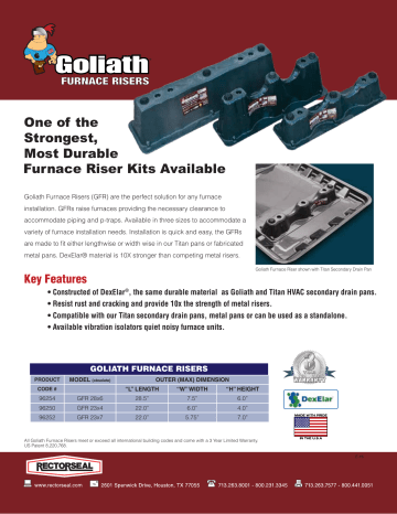RectorSeal Goliath Furnace Riser Product sheet | Manualzz