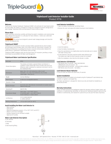 RectorSeal TripleGuard Leak Detection Guide | Manualzz