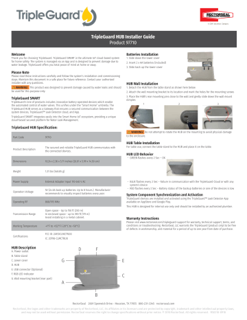 RectorSeal TripleGuard Leak Detection Guide | Manualzz