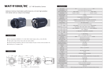 Watec WAT-910HX/RC Compact Camera Specification | Manualzz