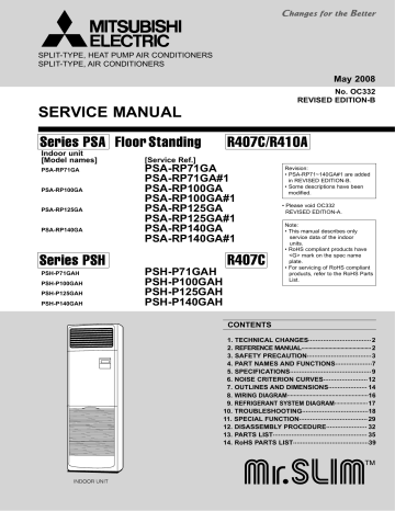 Mitsubishi Electric PSH-P.GAH Service manual | Manualzz