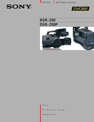 Sony DSR-250P User Guide Manual Pdf | Manualzz