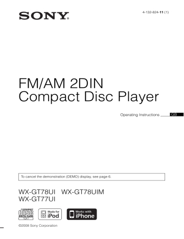 Sony WX-GT78UI User Guide Manual | Manualzz