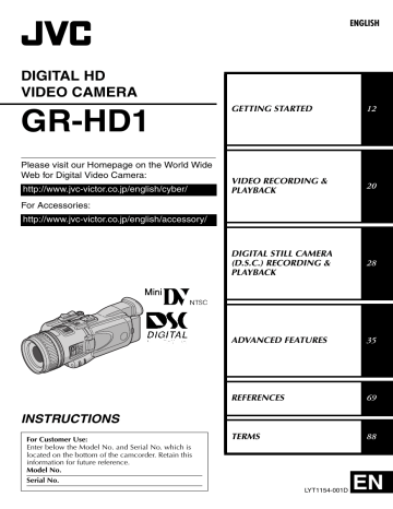 JVC GR-HD1 MiniDV Instruction manual | Manualzz