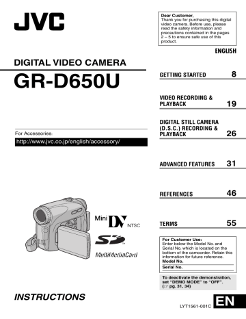 JVC GR-D650 User Guide Manual Pdf | Manualzz