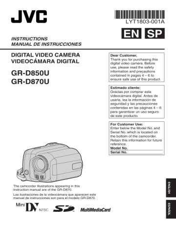 JVC GR-D850 MiniDV Instructions Manual | Manualzz
