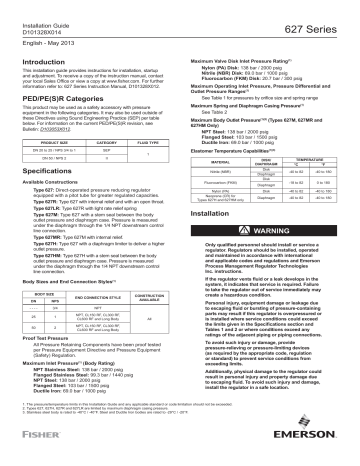 Fisher 627 Series Installation Guide | Manualzz