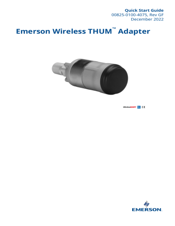 Rosemount Wireless THUM Adapter Quick Start Guide | Manualzz