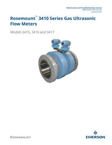 Rosemount 3410 Series Gas Ultrasonic Flow Meters Owner's Manual | Manualzz