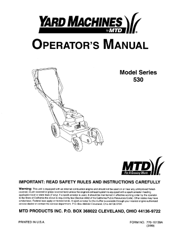 MTD 530-EDGER Edger Owner's Manual | Manualzz
