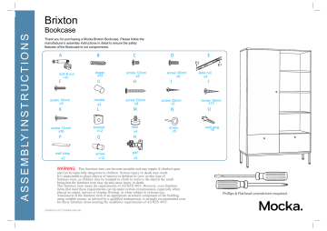 Mocka Brixton Bookcase Assembly Instructions | Manualzz