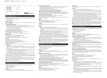 Emos E0202 Digital Kitchen timer Mode d'emploi | Manualzz