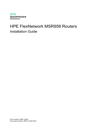 HPE FlexNetwork MSR958 Routers Installation Guide | Manualzz