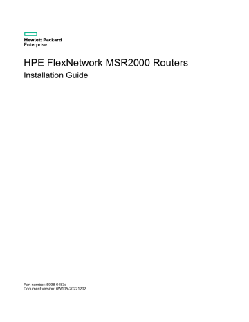 HPE FlexNetwork MSR2000 Routers Installation Guide | Manualzz