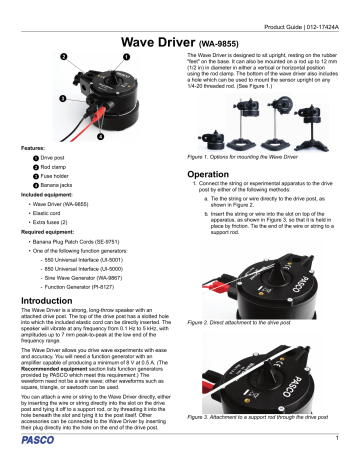 Pasco WA-9855 Wave Driver Product guide | Manualzz