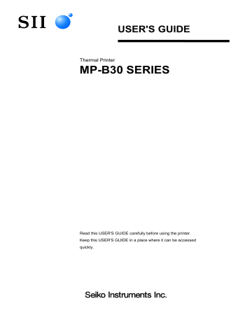 SII MP-B30 User Guide | Manualzz