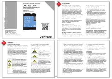 janitza UMG 103-CBM Installation manual | Manualzz