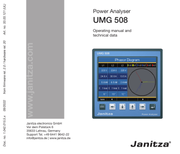 Janitza UMG 508 User Manual | Manualzz