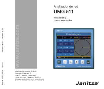 janitza UMG 511 Manual de usuario | Manualzz