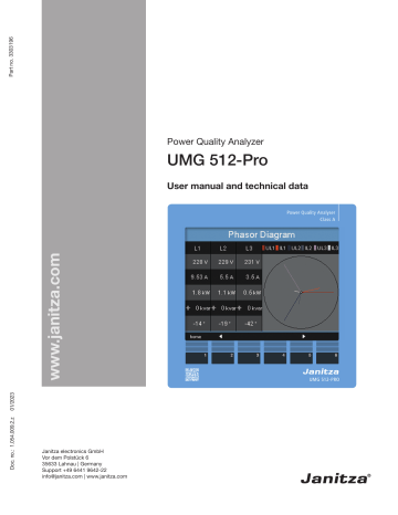Janitza UMG 512-PRO User Manual | Manualzz
