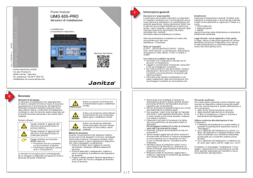 janitza UMG 604-PRO Installation manual | Manualzz