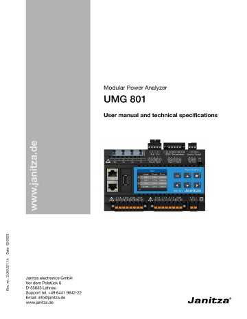 Janitza UMG 801 and modules User Manual | Manualzz