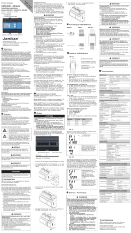 Janitza UMG 806 und Module Installation Manual | Manualzz