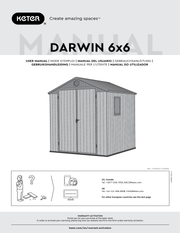 Keter 1991747 Darwin 6x6 Shed Instruction Manual | Manualzz