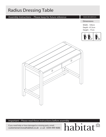 Habitat RADIUS Dressing Table Instruction Manual | Manualzz