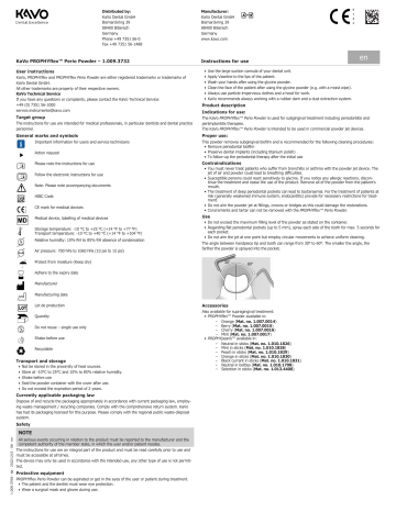 KaVo PROPHYflex Perio Powder Instructions for Use | Manualzz