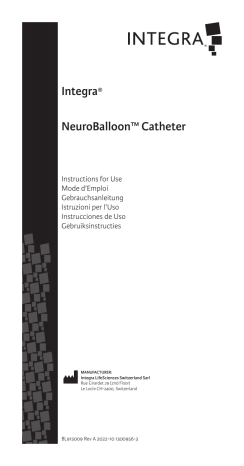 Integra NeuroBalloon Catheter Instructions for use | Manualzz