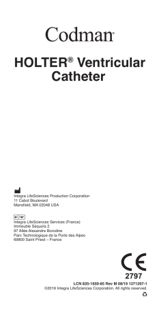 Integra HOLTER® Ventricular Catheter Instructions for use | Manualzz