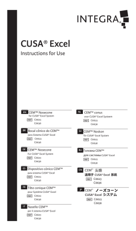 Integra CUSA® Excel CEM Nosecone Instructions for use | Manualzz