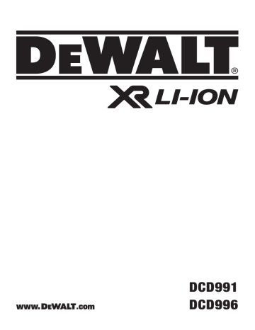 DeWalt DCD996 Cordless drill 18v li-ion 1 instruction manual | Manualzz
