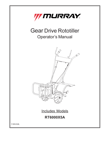 Simplicity 6.0HP REAR TINE TILLER Operator's Manual | Manualzz