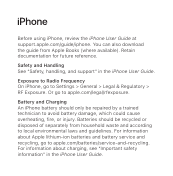 Apple iPhone iPhone SE 3rd Generation Product information | Manualzz