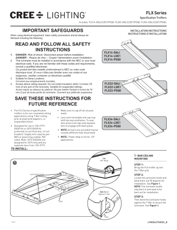 Cree Lighting FLEX Gen 2A Installation Instructions | Manualzz