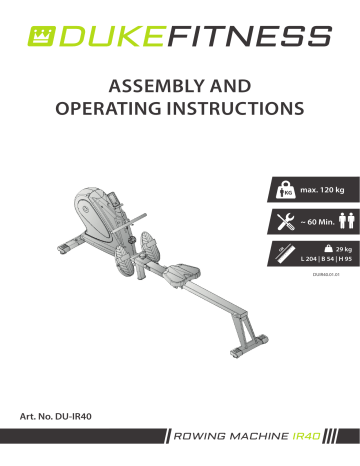 Duke Fitness Rowing Machine IR40 Owner's Manual | Manualzz
