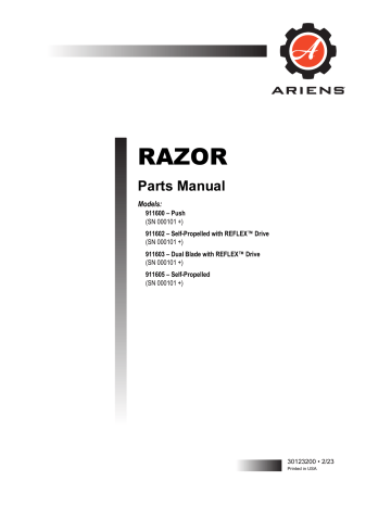 Ariens 911603 RAZOR 21 DUAL BLADE REFLEX™ SELF PROPELLED User manual ...