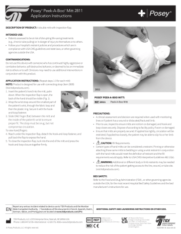 Posey 2811 Peek-a-Boo Mitt Instructions for use | Manualzz